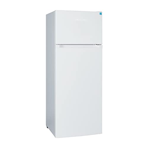 Frestec 7.4 CU' Refrigerator with Freezer, Apartment Size Refrigerator Top Freezer, 2 Door Fridge with Adjustable Thermostat Control, Freestanding, Door Swing, White (FR 742 WH)