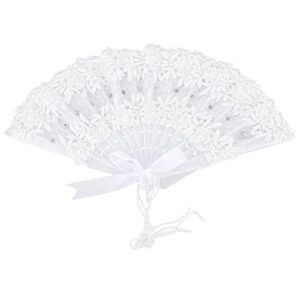 fomiyes lace peal fan folding hand fans wedding bride fan dance fan decorative for performance wedding dancing church party