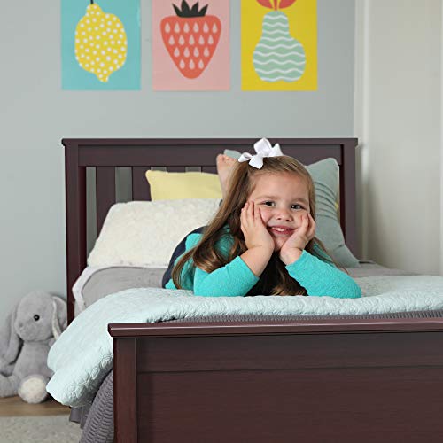 Max & Lily Twin Bed, Bed Frame with Headboard for Kids with Trundle, Slatted, Espresso & Twin Bed, Bed Frame with Headboard for Kids, Slatted, Espresso