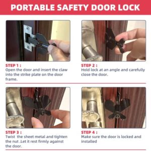 1PCS Portable Door Lock,Door Lock,Home Security Door Locker Travel Lockdown Locks for Additional Safety and Privacy Protion,Door Lock Security Devices,for Home Hotel School Apartment