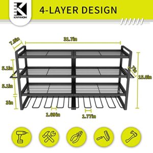 KAFAHOM Power Tool Organizer-8 Drill Holder Wall Mount,4 Layer Heavy Duty Metal Power Tool Storage Rack,Garage Tool Organizer and Storage with Screwdriver Holder/Plier Holder/Hammer Holder