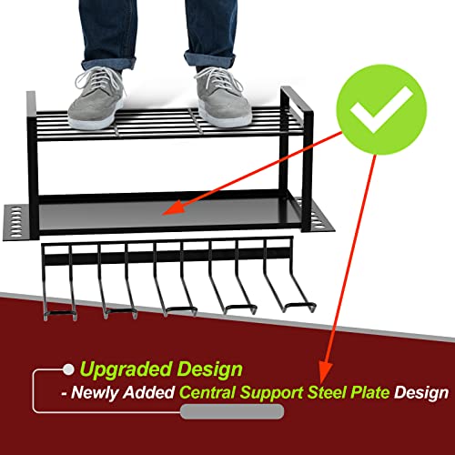 YS YARSHUNG Power Tool Organizer, Upgrade Garage Tool Organizers and Storage with Stainless Steel Plate, Drill Holder Wall Mount, Heavy Duty Metal Tool Shelf for Cordless Drill with Removable Design