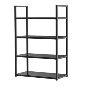 zizin 4-tier storage rack mutipurpose shelf stand shelf simple and beautiful book shelf heavy duty shelves for living room kitchen basement black