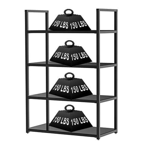 zizin 4-Tier Storage Rack Mutipurpose Shelf Stand Shelf Simple and Beautiful Book Shelf Heavy Duty Shelves for Living Room Kitchen Basement Black