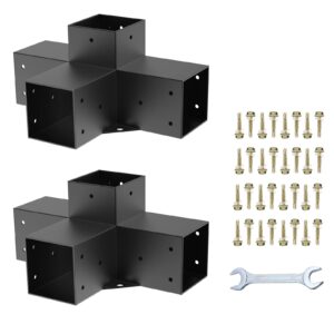 woodworks pergola pergola brackets 4-way right angle corner bracket diy elevated wood stand 2pack with screws for 4x4 (actual: 3.5x3.5 inch) lumber pergola gazebo