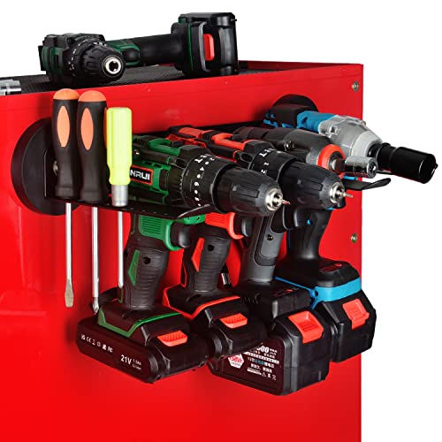 MUTUACTOR Power Tool Organizers and Storage Drill Tools Holder Magnetic Mount,Heavy Duty Magnetic Tool Holder,Utility Storage Rack for Garage,Warehouse,Clearance,Hand Tools,Workshop,Shed