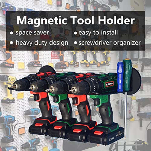 MUTUACTOR Power Tool Organizers and Storage Drill Tools Holder Magnetic Mount,Heavy Duty Magnetic Tool Holder,Utility Storage Rack for Garage,Warehouse,Clearance,Hand Tools,Workshop,Shed