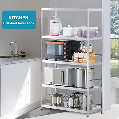 susunnus Stainless Steel Shelves 4 Tier Storage Shelves for Kitchen Garage Shelves Heavy Duty Shelving Metal Shelving Units and Storage Kitchen Industrial Storage Rack