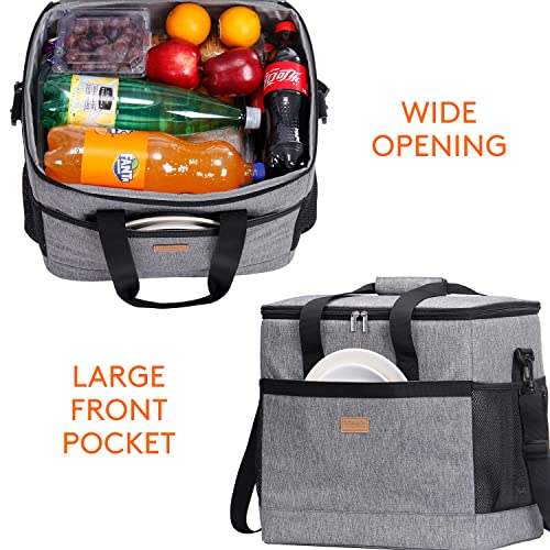 Lifewit 40L Cooler Bag, Bundle with 23L Cooler Bag, Grey