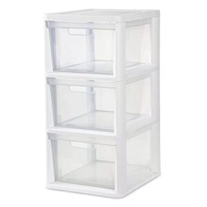 sterilite 3-drawer tower - white