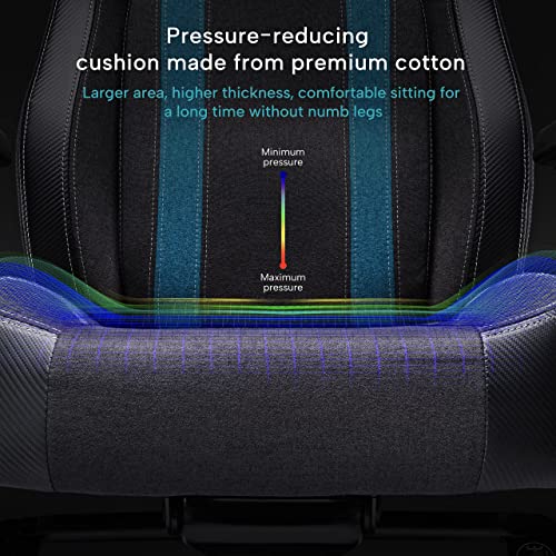 EUREKA ERGONOMIC Python Gaming Chair, Computer Gamer Chair with Lumbar Support, High Back Office Chair 4.7in Seat Thicker Cushion, Most Comfortable Home Office Chair for Back Pain Women, Men（Blue）