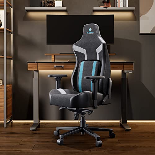 EUREKA ERGONOMIC Python Gaming Chair, Computer Gamer Chair with Lumbar Support, High Back Office Chair 4.7in Seat Thicker Cushion, Most Comfortable Home Office Chair for Back Pain Women, Men（Blue）