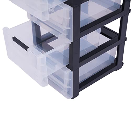 Plastic Storage Cabinet 5 Drawers Plastic Drawer Organizer Clear Storage Tower for Living Room Bedroom Office 11.81*15.75*33.07in