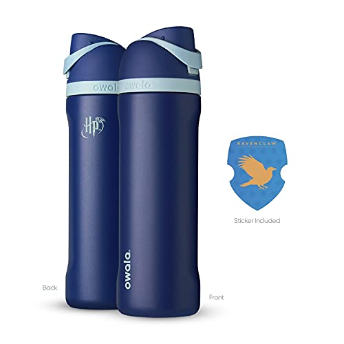 Owala FreeSip Insulated Stainless Steel Water Bottle, 24-Ounce, Shy Marshmallow & Harry Potter FreeSip Insulated Stainless Steel Water Bottle, 24-Ounce, Ravenclaw