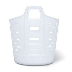 Clorox Flexible Laundry Basket - Plastic Hamper for Clothes, Bedroom, and Storage - Portable Round Bin with Carry Handles, 1 Bushel, White