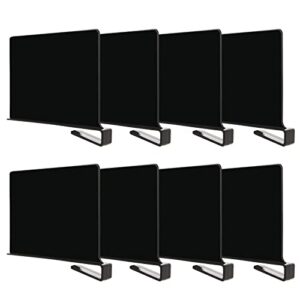 haviget acrylic shelf dividers for closet organization - cabinet and bookshelf organizer for shirt, handbag, sweater, purse and books - plastic separator in kitchen, bedroom, garage (black, 8 packs)