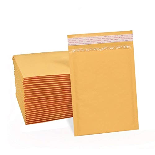 MMBM Kraft Bubble Mailer, 7.25x9.75 Inch, 3500 Pack, Padded Shipping Envelope Mailers, Gold Yellow, Self Seal and Peal Strip