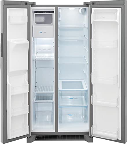 Frigidaire 33" Side-by-Side Refrigerator with 22.2 cu. ft. Total Capacity, Air Filter, LED Interior Lighting, Ice Maker in Stainless Steel