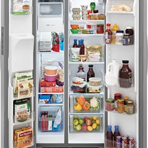 Frigidaire 33" Side-by-Side Refrigerator with 22.2 cu. ft. Total Capacity, Air Filter, LED Interior Lighting, Ice Maker in Stainless Steel