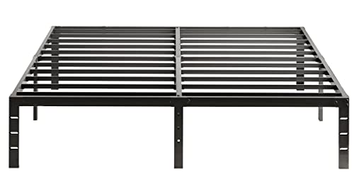 Vengarus 14inch Heavy Duty King Bed Frame No Box Spring Needed, Metal Platform Bed Frame King with Steel Slat, Easy Assembly, Noise Free, Black