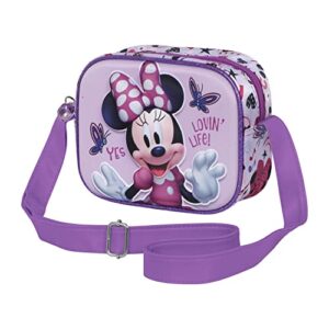 karactermania unisex kid's 3d square shoulder bag butterflies, lilac