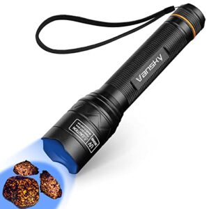 vansky x7 pro 365nm uv light blacklight flashlights: led black light flashlite professional ultraviolet flashlight pet urine detector for dog cat, resin curing and rock hunting(batteries are included)