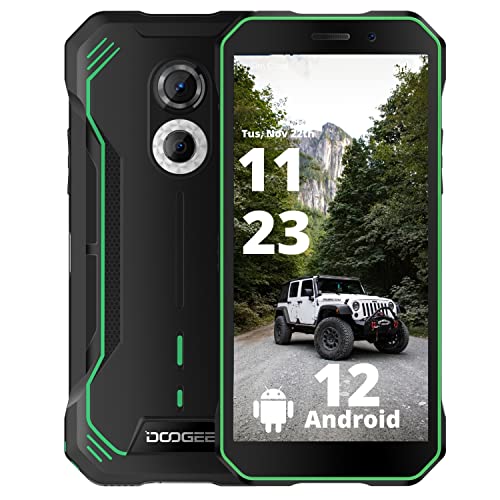 DOOGEE Rugged Smartphone 2023, S51 NFC Android 12 Rugged Phones, 4GB+64GB SD 512GB, 5180mAh Battery, Dual SIM 4G, 6.0" IPS HD Rugged Phones Unlocked, IP68 Waterproof, GPS Outdoor Rugged Android Phone