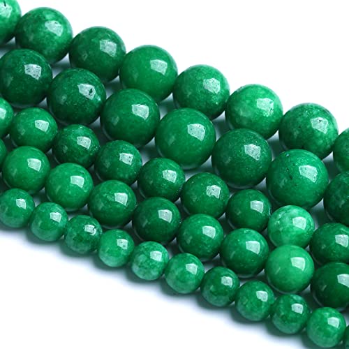 10mm 36pcs Natural Stone Green Cloudy Jade Spacer Loose Beads for Jewelry Making DIY Bracelet Necklace 1 Strand 15’’