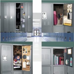 BYNSOE Metal Locker 1 Doors Employees Locker Storage Cabinet Locker School Hospital Gym Locker Requires Assembly (Grey, 1 Door)