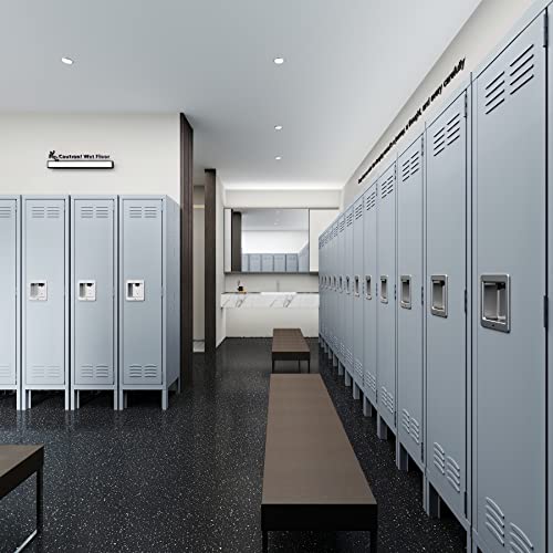 BYNSOE Metal Locker 1 Doors Employees Locker Storage Cabinet Locker School Hospital Gym Locker Requires Assembly (Grey, 1 Door)