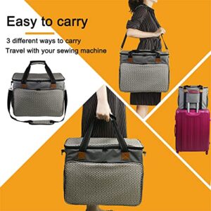 Kungfuking Universal Sewing Machine Carrying Case, Sewing Machine Bag with Multiple Pockets, Sewing Storage Case Travel Tote Bag for Singer, Brother, Janome etc Sewing Machine