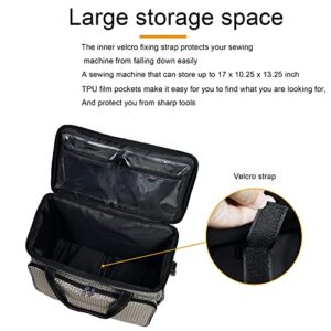 Kungfuking Universal Sewing Machine Carrying Case, Sewing Machine Bag with Multiple Pockets, Sewing Storage Case Travel Tote Bag for Singer, Brother, Janome etc Sewing Machine