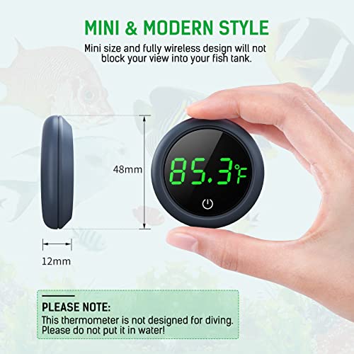 PAIZOO Fish Tank Digital Thermometer Accurate LED Display to ±0.9°F Tank Thermometer Aquarium Temperature Measurement Suitable for Fish, Axolotl, Turtle or Aquatic