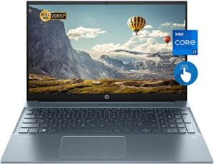 hp newest 15 pavilion laptop, 15.6" full hd touchscreen, 12th gen intel core i7-1255u processor, 16gb ram, 1tb ssd, backlit keyboard, wi-fi 6, hdmi, windows 11 home, blue