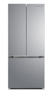 hamilton beach hbf1770 french door counter depth refrigerator with freezer drawer, 17.7 cu ft, stainless steel (full size)