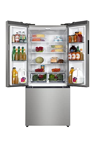 Hamilton Beach HBF1770 French Door Counter Depth Refrigerator with Freezer Drawer, 17.7 cu ft, Stainless Steel (Full Size)