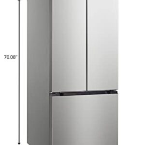 Hamilton Beach HBF1770 French Door Counter Depth Refrigerator with Freezer Drawer, 17.7 cu ft, Stainless Steel (Full Size)