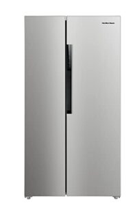 hamilton beach hbf1558 15.6 counter depth full size refrigerator, side doors, stainless, 15.8 cu ft