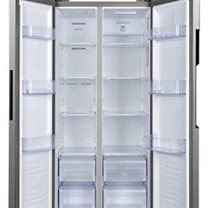 Hamilton Beach HBF1558 15.6 Counter Depth Full Size Refrigerator, Side Doors, Stainless, 15.8 cu ft