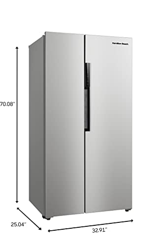 Hamilton Beach HBF1558 15.6 Counter Depth Full Size Refrigerator, Side Doors, Stainless, 15.8 cu ft