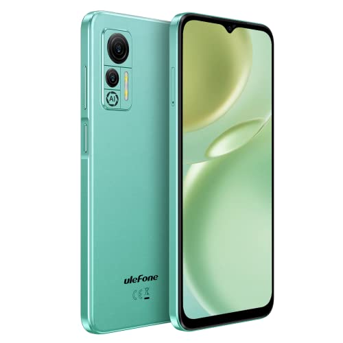 Ulefone Unlocked Smartphone, Note 14 Cell Phone Unlocked, Android 12, 6.52" IPS Full-Screen, 4500mAh, 7GB + 16GB, Triple Card Slots, 8MP Camera, Dual SIM, Face Recognition, 4G Cheap Phones - Green