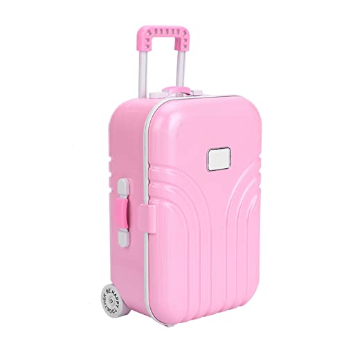 FILFEEL Baby Suitcase Toy, Childs Suitcase, Mini Luggage Box, Cute Plastic Rolling Suitcase Pink