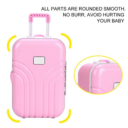 FILFEEL Baby Suitcase Toy, Childs Suitcase, Mini Luggage Box, Cute Plastic Rolling Suitcase Pink