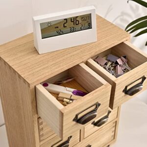 KIRIGEN Wooden Storage Cabinet Organizer Desktop Storage Drawers for Home Office Supplies Natural(4D6CG-NA)