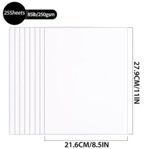 White Cardstock - 8.5'' x 11'' 85lb Cover Card Stock Heavyweight Paper Perfect for Scrapbooks, Art, Crafts, Business Cards 25 Sheets 250g UAP13WH