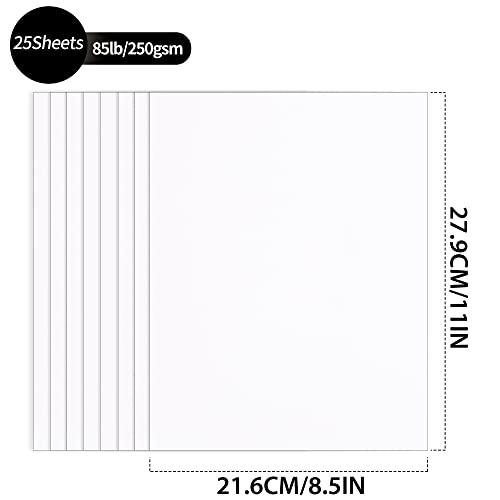 White Cardstock - 8.5'' x 11'' 85lb Cover Card Stock Heavyweight Paper Perfect for Scrapbooks, Art, Crafts, Business Cards 25 Sheets 250g UAP13WH