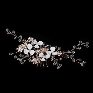 maxgoods bridesmaid hairpins women girls headpieces crystal peals hair accessories handmade hair ornaments(s)