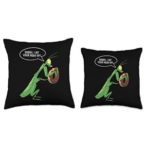 Birds Eating Mantis Sorry, I Bit Your Fucking Head Off Mantis Garden Ninja Throw Pillow, 16x16, Multicolor