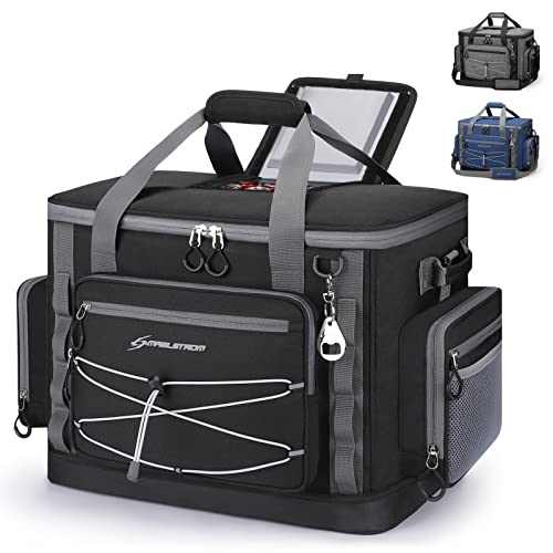 Maelstrom Soft Cooler Bag,Soft Sided Cooler,Insulated Hard-Bottom Beach Cooler,Ice Chest,Large Leakproof Camping Cooler,Portable Travel Cooler for Camping,Grocery Shopping,Black,60 Can