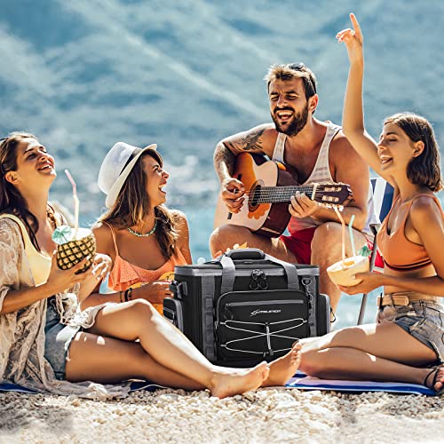 Maelstrom Soft Cooler Bag,Soft Sided Cooler,Insulated Hard-Bottom Beach Cooler,Ice Chest,Large Leakproof Camping Cooler,Portable Travel Cooler for Camping,Grocery Shopping,Black,60 Can